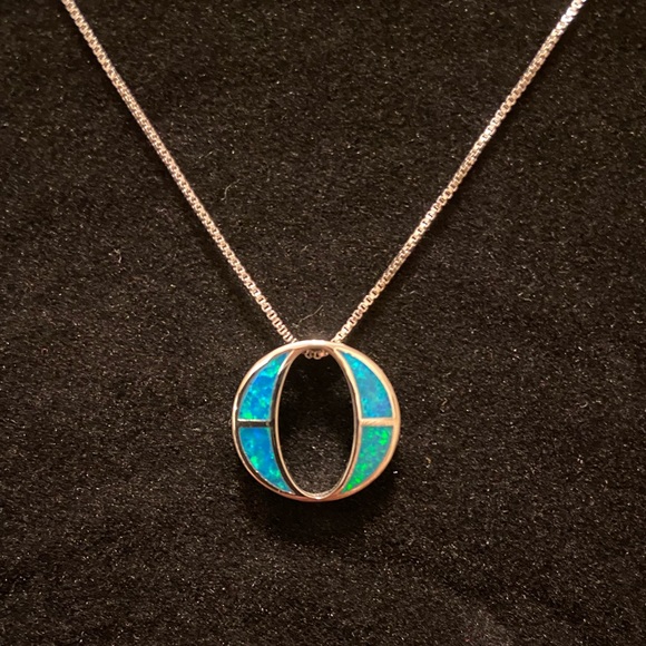 Jewelry | Sterling Silver And Opal O Symbol Necklace | Poshmark